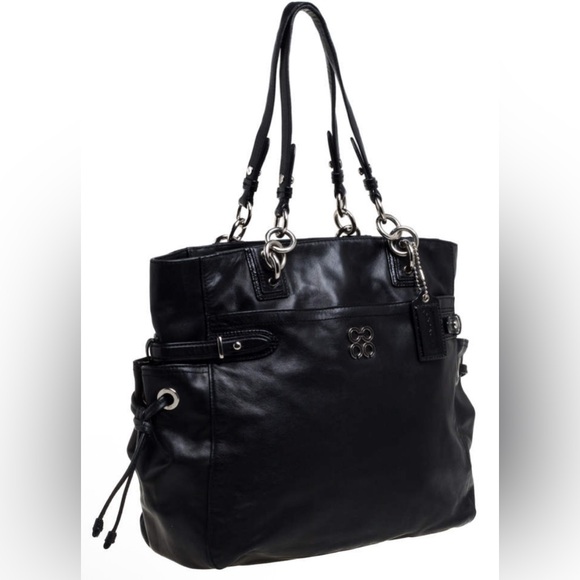 Coach | Bags | Coach Colette Black Leather Carryall Satchel Bag | Poshmark
